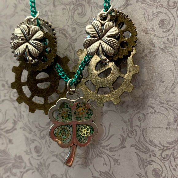 Jewelry | Steampunk Four Leaf Clover Charm Necklace | Poshmark